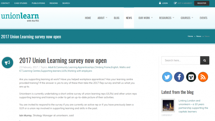 Unionlearn - take the Union Reps survey now | Article | News | UNISON South East