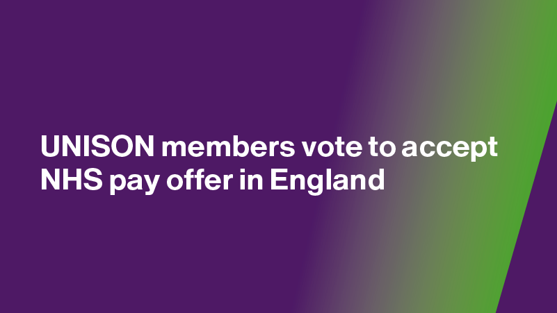 Decisive outcome as UNISON members vote to accept NHS pay offer in ...
